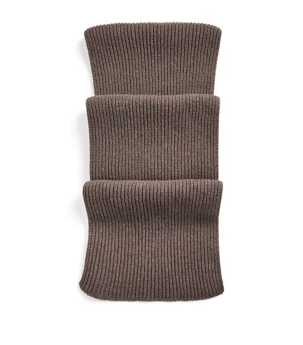 John Smedley Cashmere-wool Ribbed Scarf - Beige