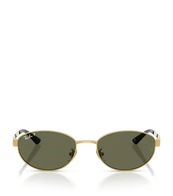 Ray-ban Metal Oval Sunglasses - Gold