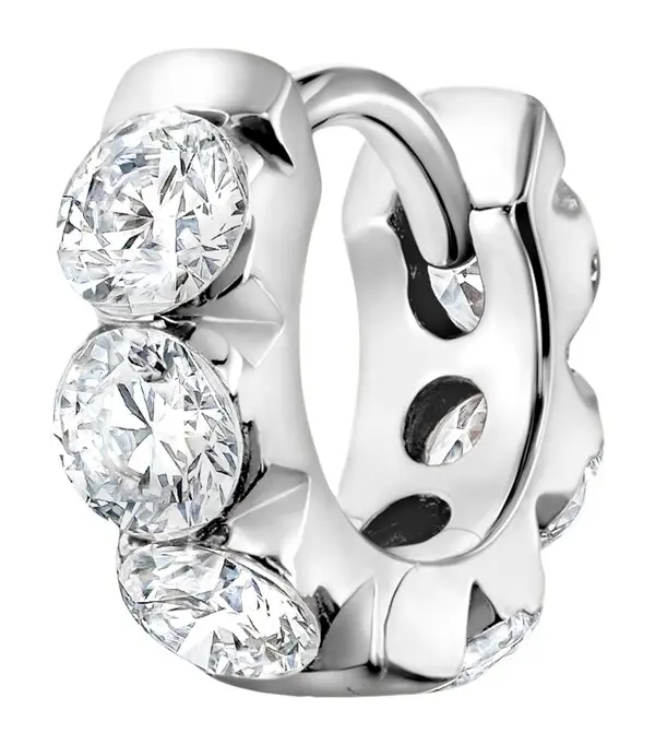 MARIA TASH Diamond Eternity Single Hoop Earring - White