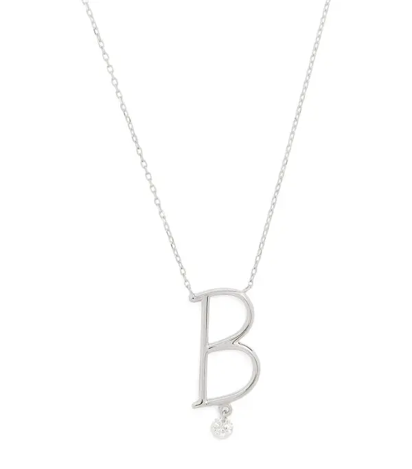 PERSEE Gold And Diamond Alphabet Necklace - White