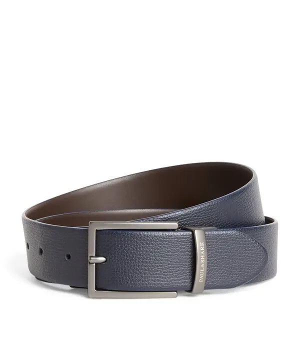 Paul & Shark Leather Reversible Belt - Navy