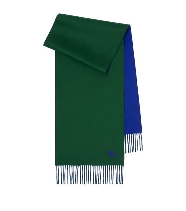 Burberry Cashmere Reversible Ekd Scarf - Green