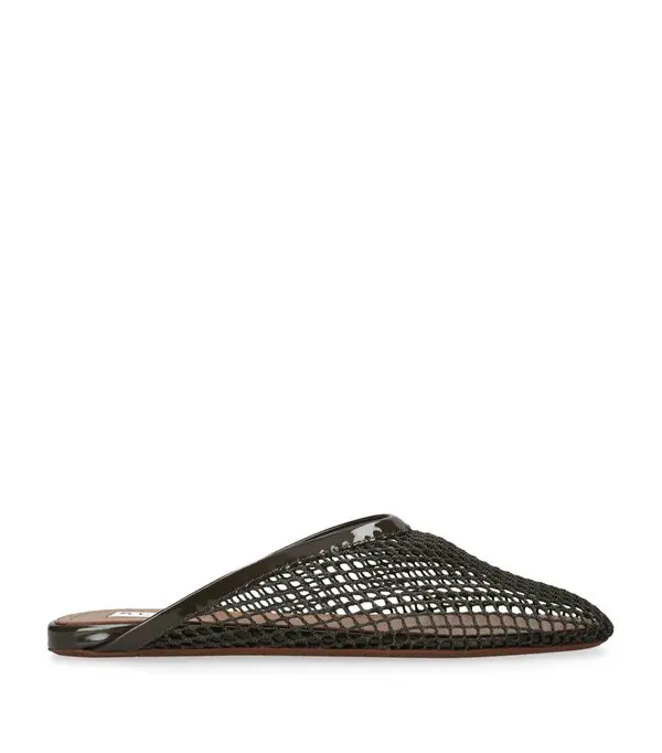 Alaïa Fishnet Mules - Green