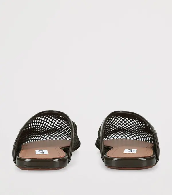 Alaïa Fishnet Mules - Green