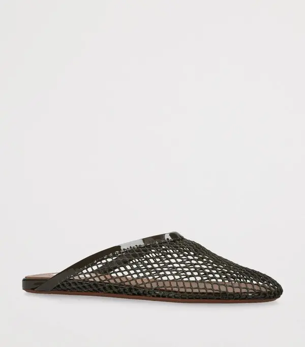 Alaïa Fishnet Mules - Green