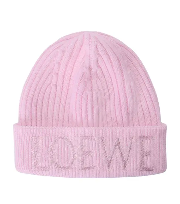 Loewe Wool Logo Beanie - Pink