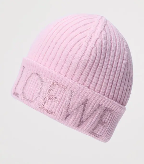 Loewe Wool Logo Beanie - Pink