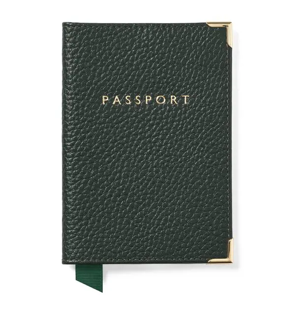 ASPINAL OF LONDON Leather Passport Cover - Green