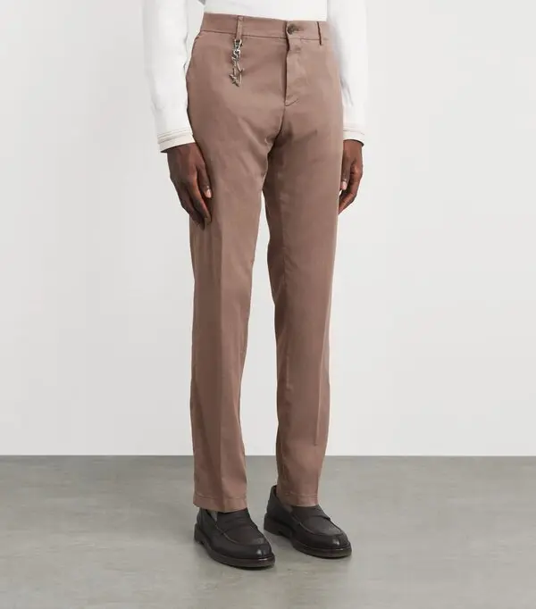 Paul & Shark Cotton-silk Blend Straight Chinos - Brown