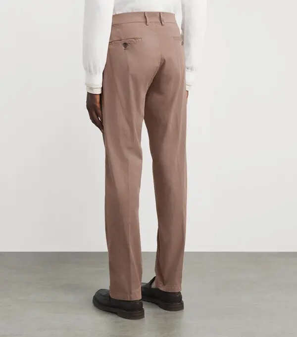 Paul & Shark Cotton-silk Blend Straight Chinos - Brown