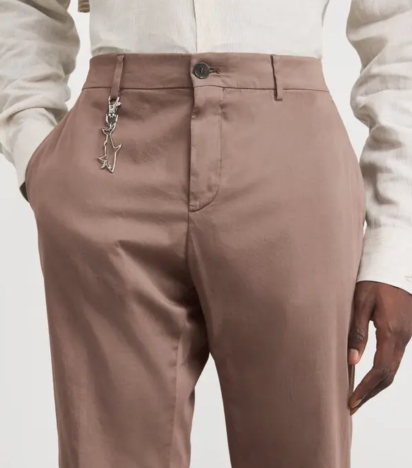 Paul & Shark Cotton-silk Blend Straight Chinos - Brown