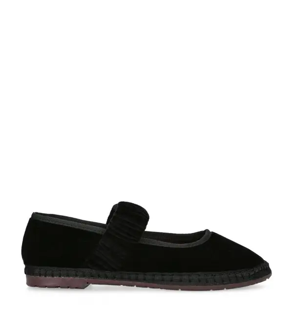 FLABELUS Velvet Mafalda Espadrilles - Black