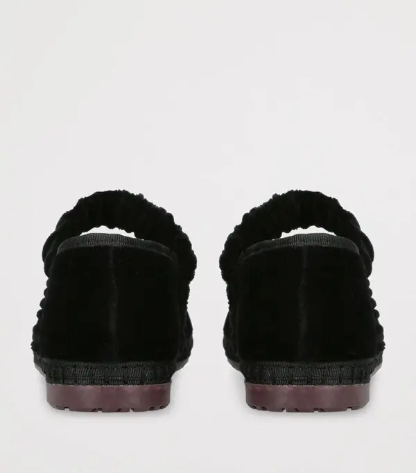 FLABELUS Velvet Mafalda Espadrilles - Black