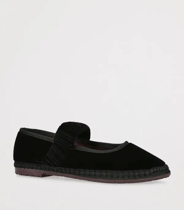 FLABELUS Velvet Mafalda Espadrilles - Black