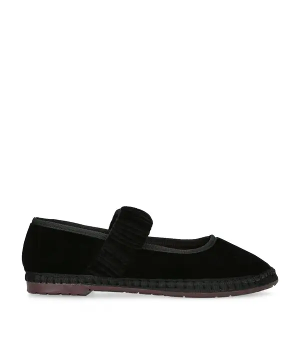 FLABELUS Velvet Mafalda Espadrilles - Black