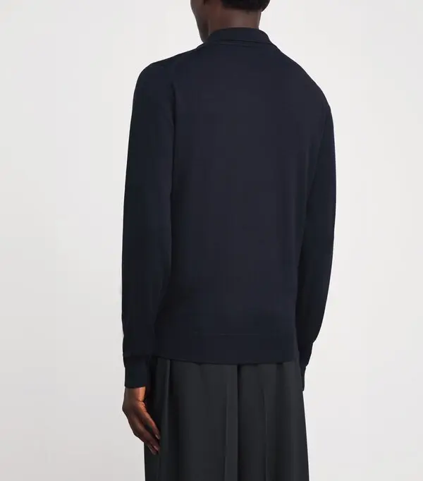 John Smedley Merino Wool Hybrid Overshirt - Navy