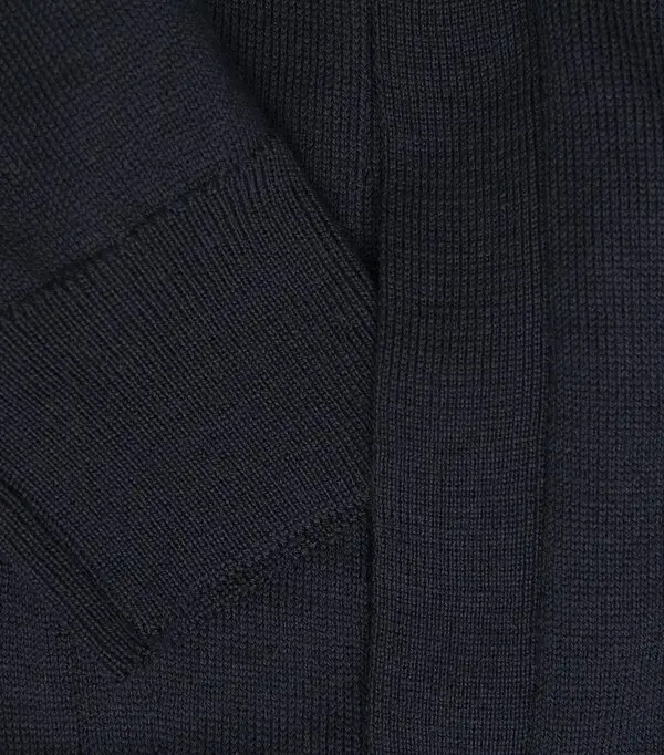 John Smedley Merino Wool Hybrid Overshirt - Navy