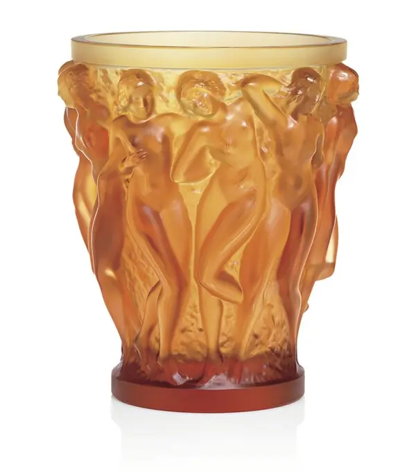 Lalique Bacchantes Vase - Orange