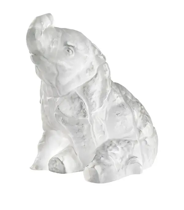 Lalique Crystal Elephant Sculpture - Clear