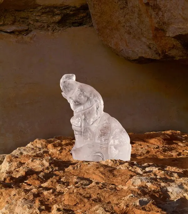 Lalique Crystal Elephant Sculpture - Clear