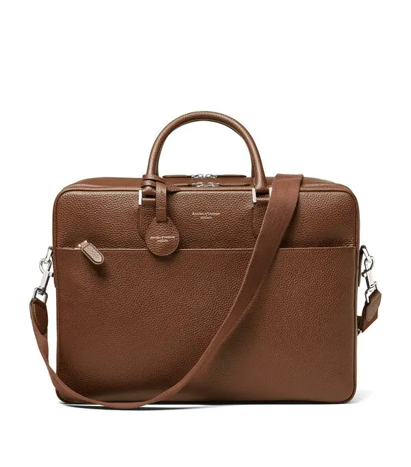 ASPINAL OF LONDON Leather Mount Street Travel Bag - Brown