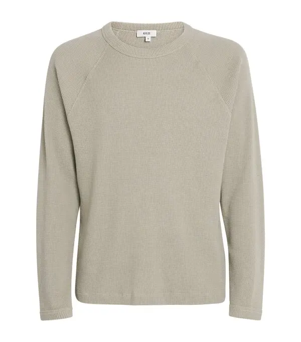 AGOLDE Cotton-blend Payson Waffle T-shirt - Grey