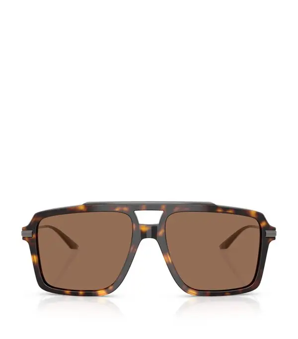 Dolce & Gabbana Acetate Aviator Sunglasses - Brown