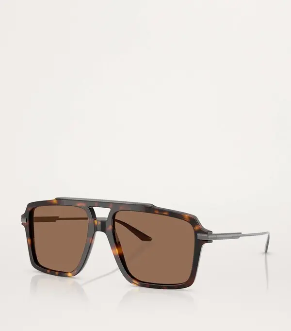 Dolce & Gabbana Acetate Aviator Sunglasses - Brown