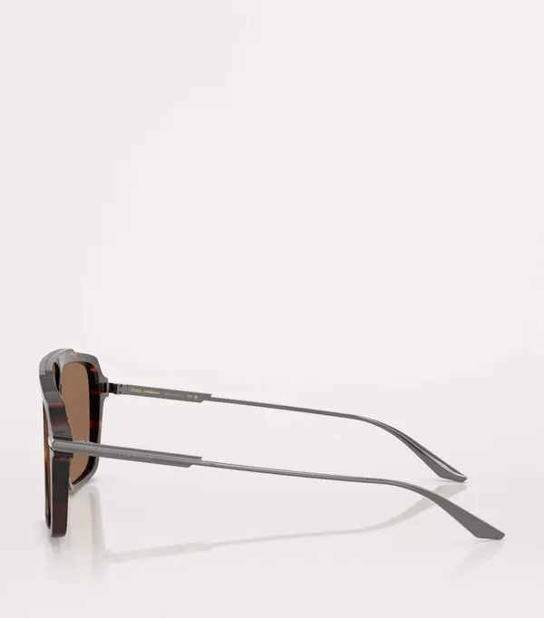 Dolce & Gabbana Acetate Aviator Sunglasses - Brown