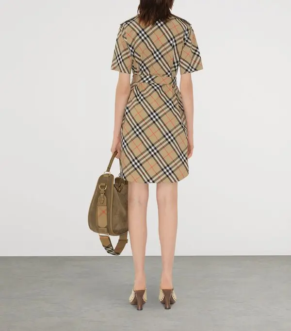 Burberry Cotton Check Mini Shirt Dress