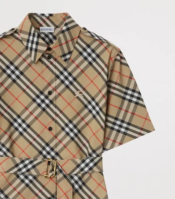 Burberry Cotton Check Mini Shirt Dress