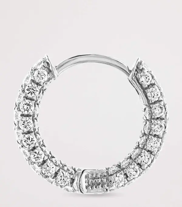 MARIA TASH Diamond Five Row Pavé Single Hoop Earring - White