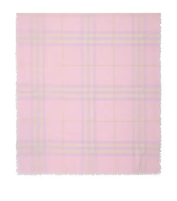 Burberry Wool Wide Check Scarf - Pink