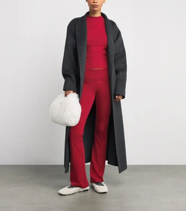 SKIMS Cotton-blend Jersey Foldover Trousers
