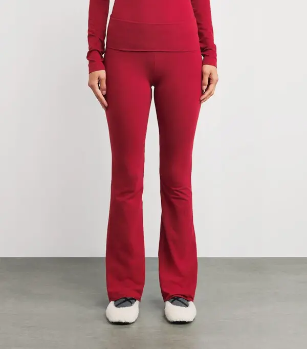 SKIMS Cotton-blend Jersey Foldover Trousers