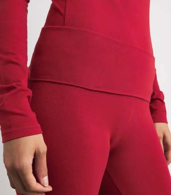 SKIMS Cotton-blend Jersey Foldover Trousers