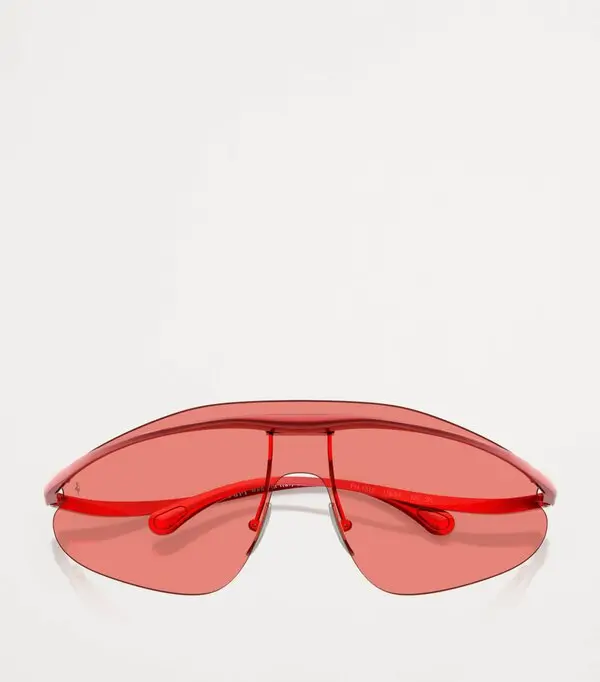 FERRARI Metal Irregular Sunglasses - Red
