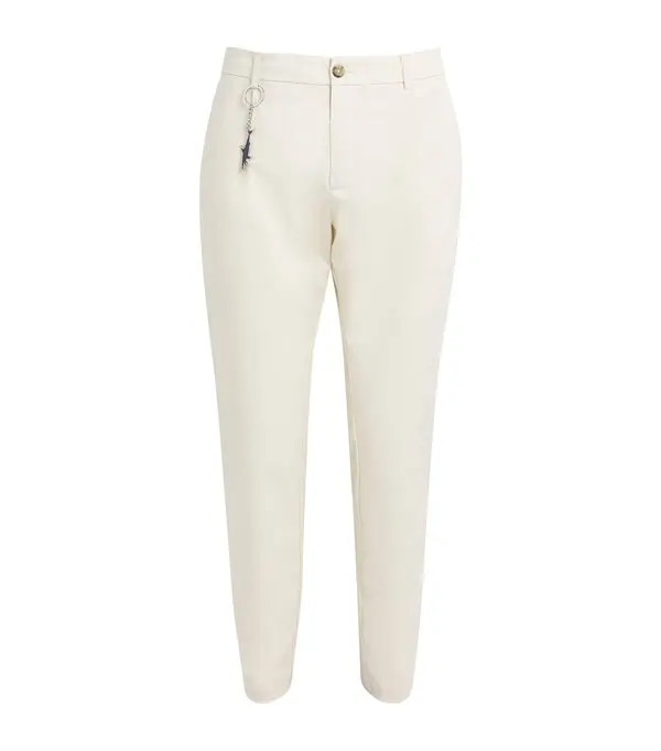 Paul & Shark Stretch Slim-fit Chinos With Shark Charm - Ivory