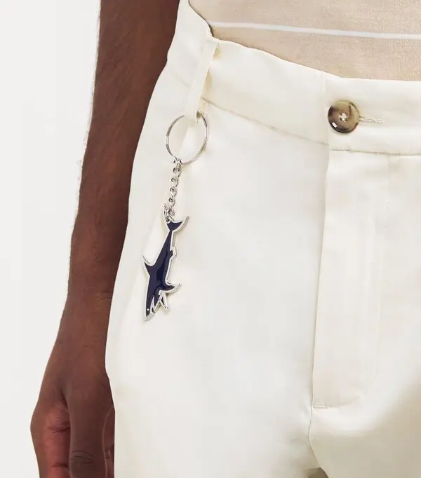Paul & Shark Stretch Slim-fit Chinos With Shark Charm - Ivory