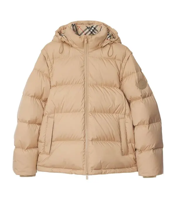 Burberry Detachable-sleeve Puffer Jacket - Beige
