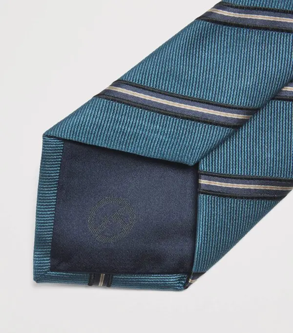 Giorgio Armani Silk Regimental Stripe Tie - Blue