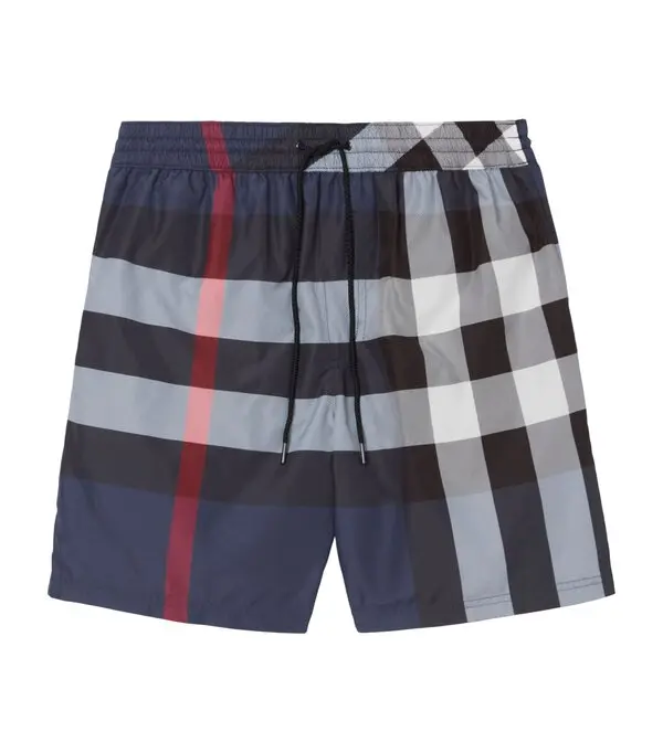 Burberry Check Swim Shorts - Blue