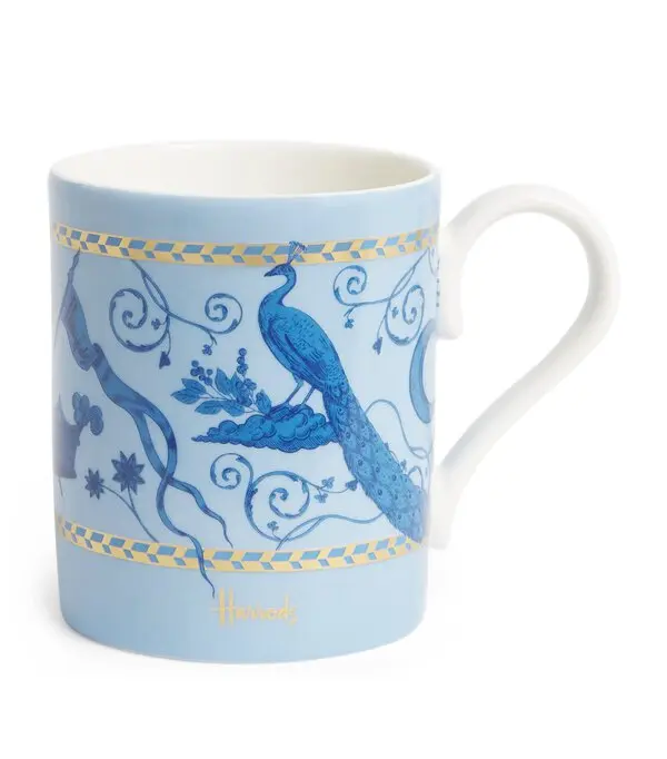 Harrods Bone China Menagerie Mug - Blue
