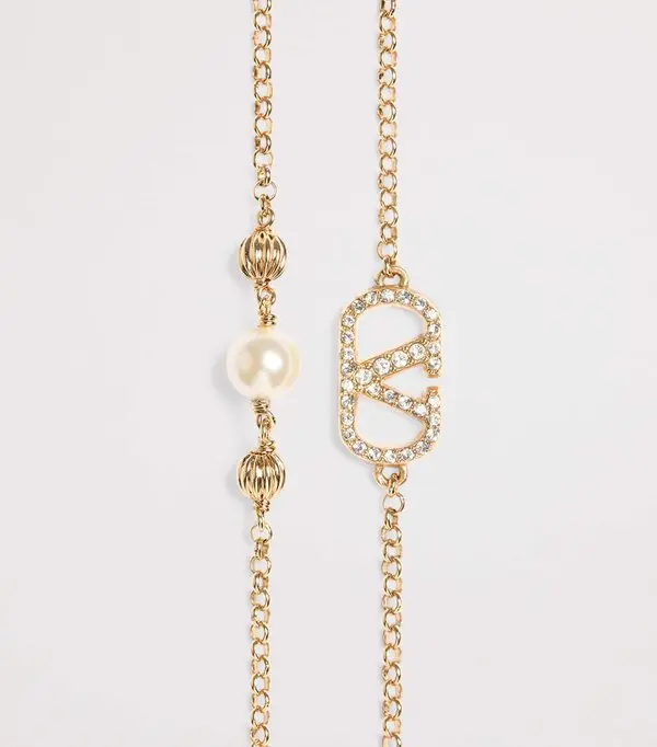 Valentino Garavani Embellished Vlogo Signature Bracelet - Gold