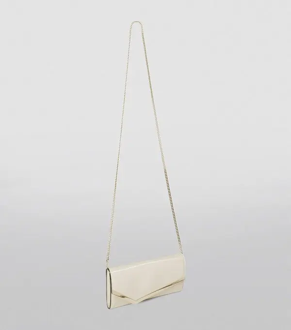JIMMY CHOO Leather Emmie Clutch - White