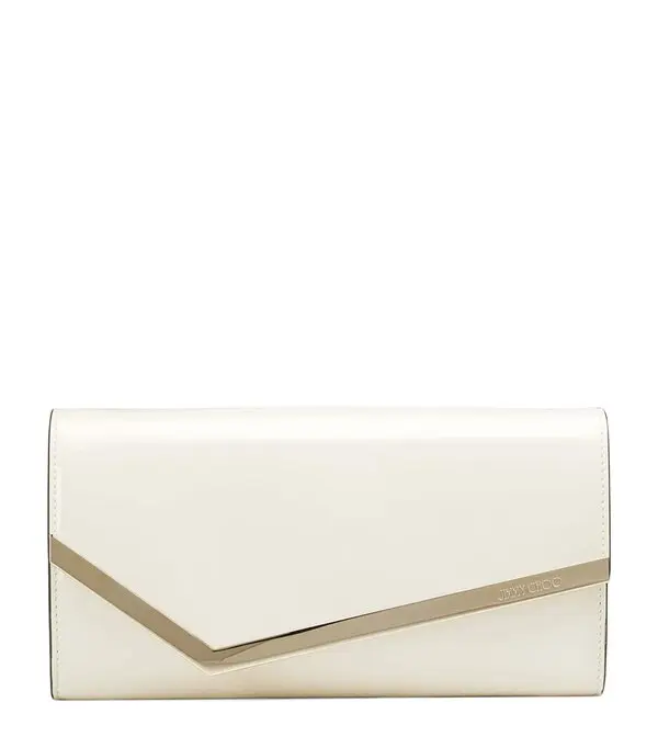 JIMMY CHOO Leather Emmie Clutch - White