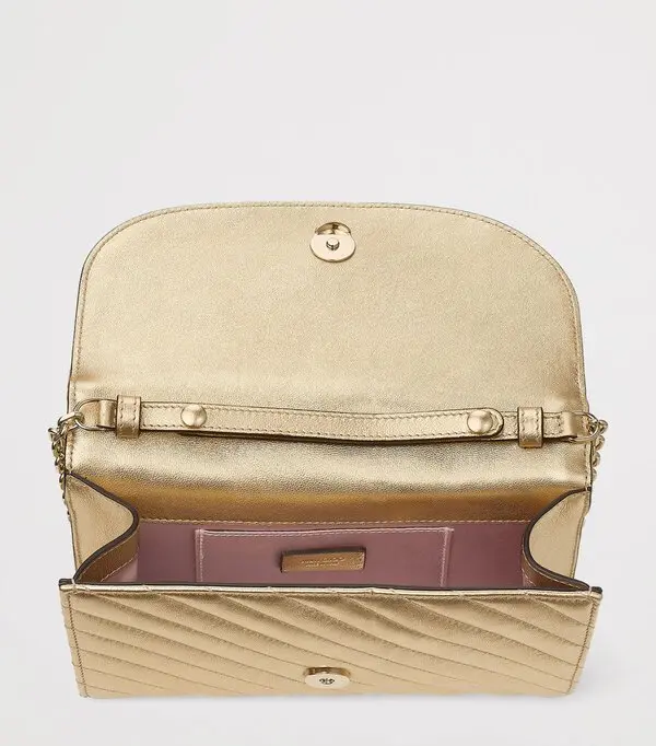 JIMMY CHOO Leather Curve Clutch Bag