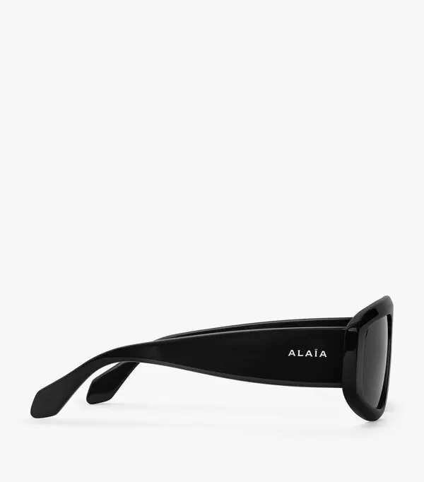 Alaïa Acetate Aviator Mask Sunglasses - Black