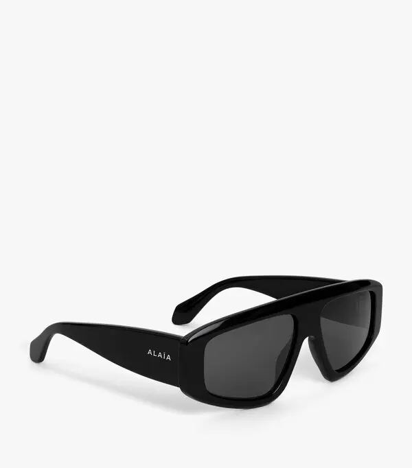 Alaïa Acetate Aviator Mask Sunglasses - Black