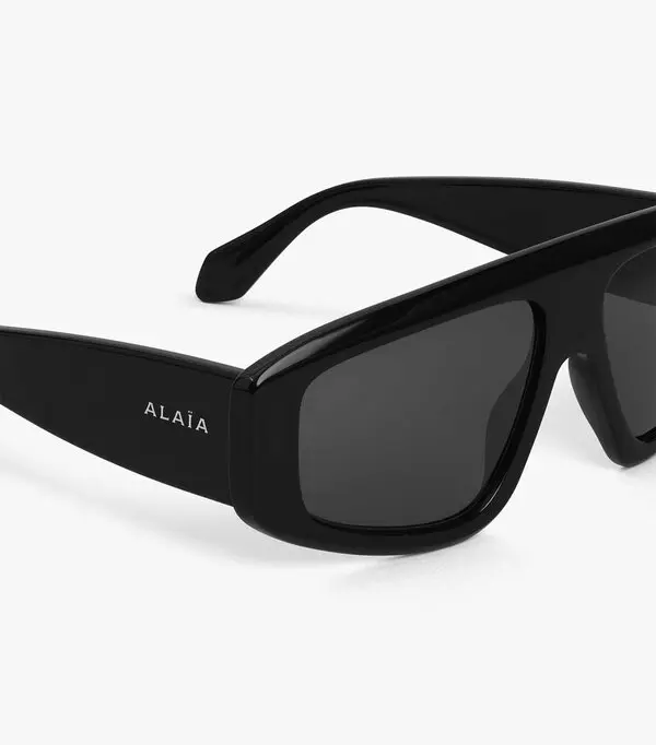 Alaïa Acetate Aviator Mask Sunglasses - Black